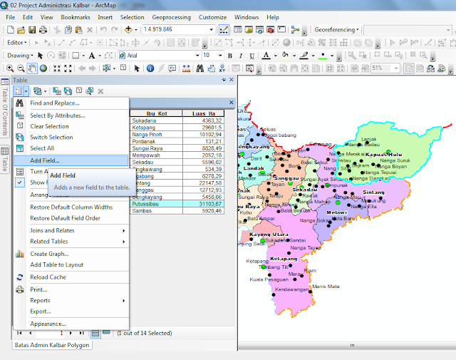 Attribute Table dan Cara Menambah Attribute pada Shapefile