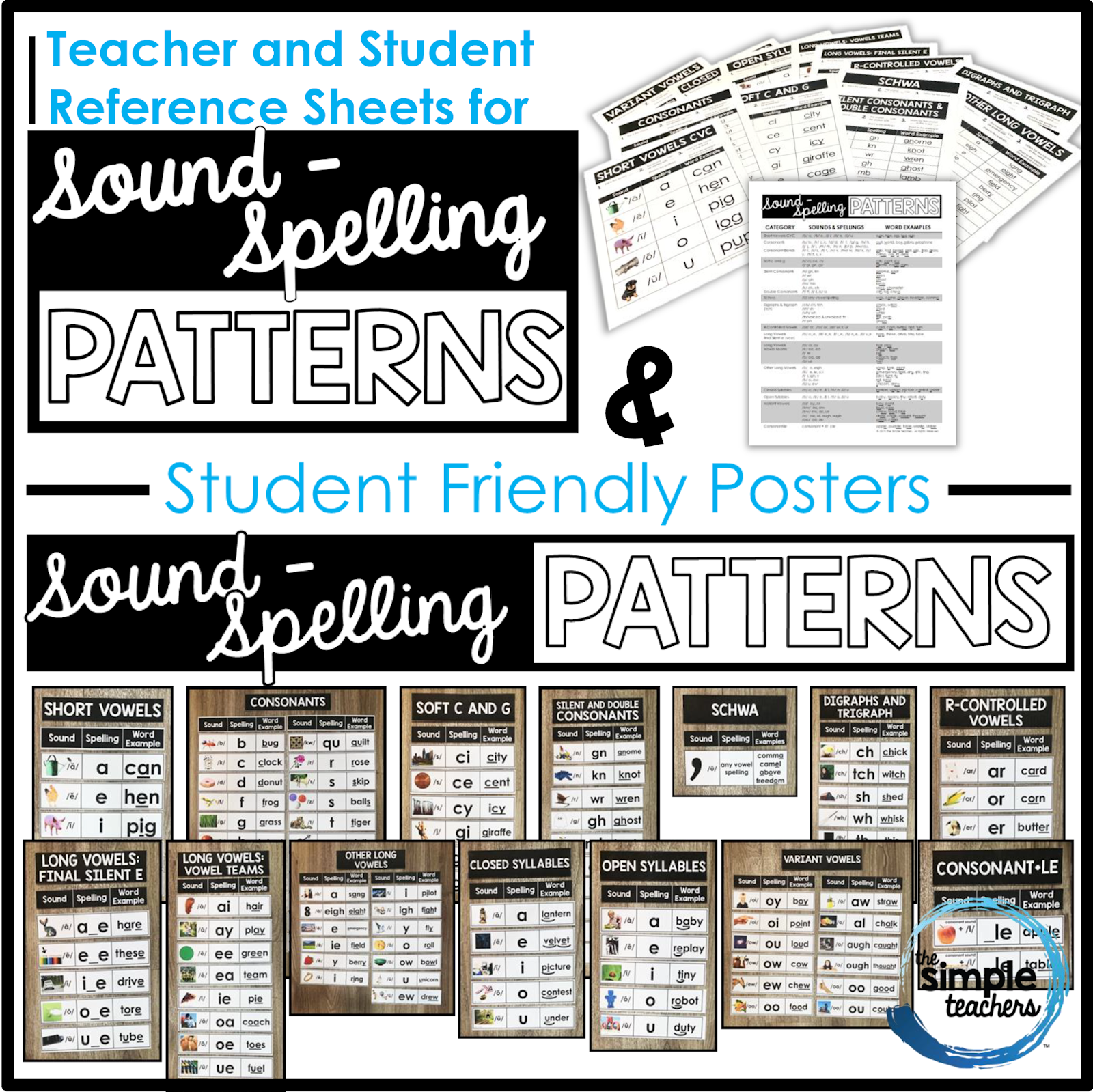 The Simple Teachers: Sound-Spelling Cards and Posters!