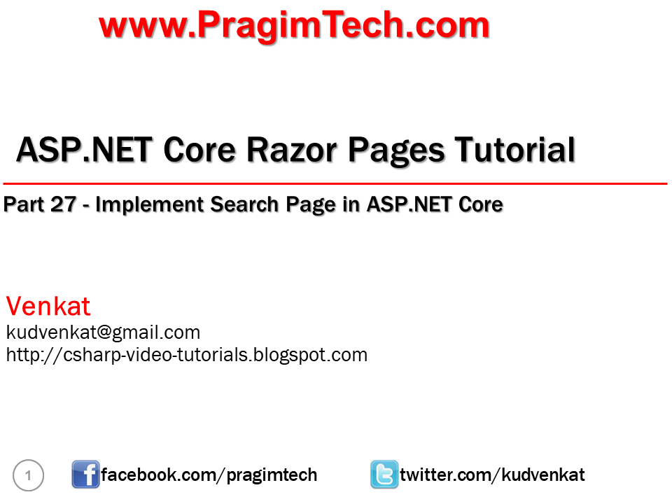 Sql Server Net And C Video Tutorial Implement Search Page In Aspnet Core Slides