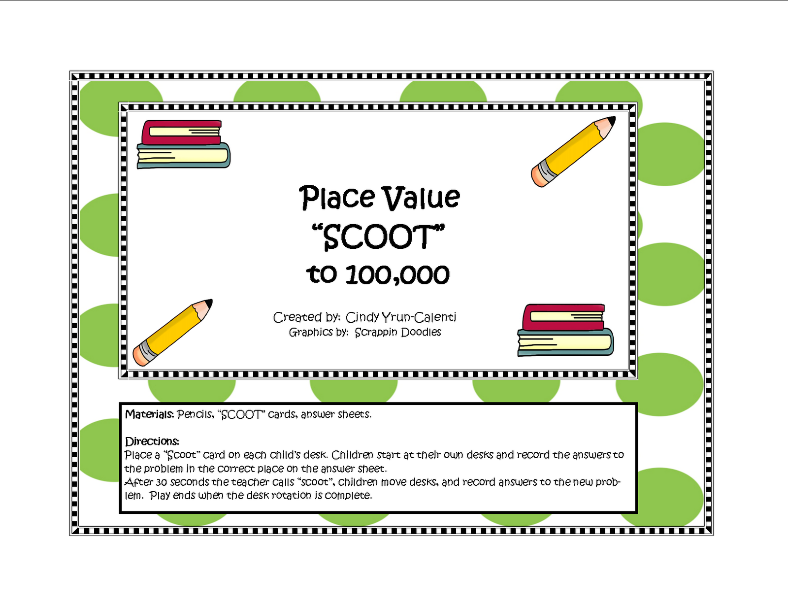 Granny Goes to School: Free Place Value Scoot Game
