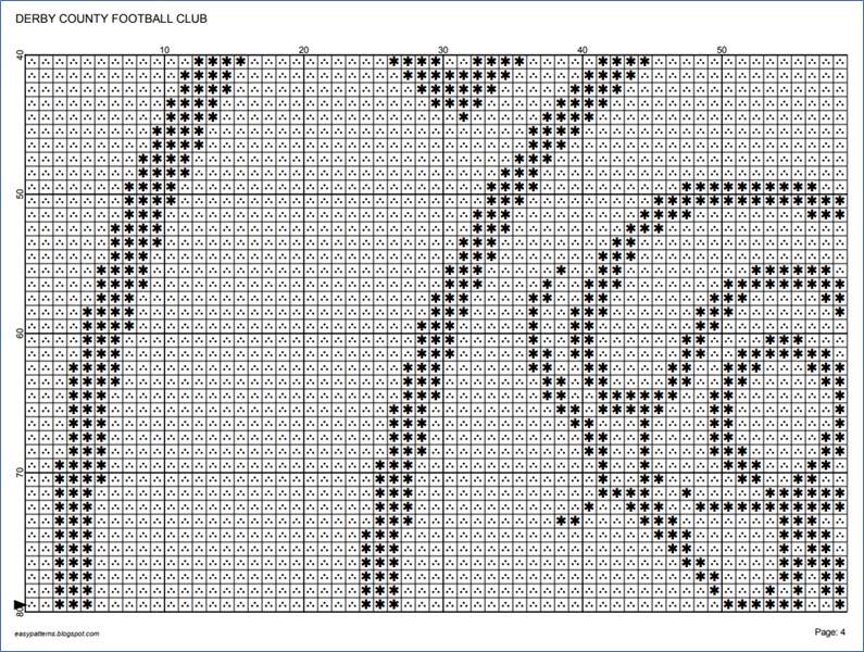 EASY PATTERNS: Derby County FC cross-stitch pattern