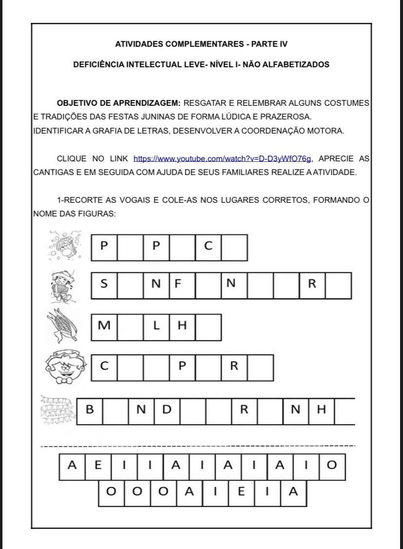 CENTRO EDUCACIONAL MUNICIPAL SÃO CRISTÓVÃO: Atividades AEE