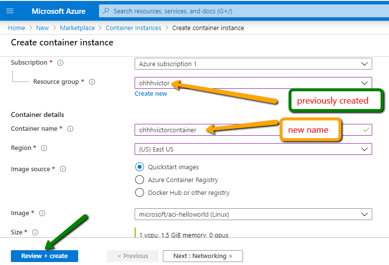 Docker container in Azure - Azure