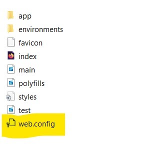 Angular - Include web.config file with build