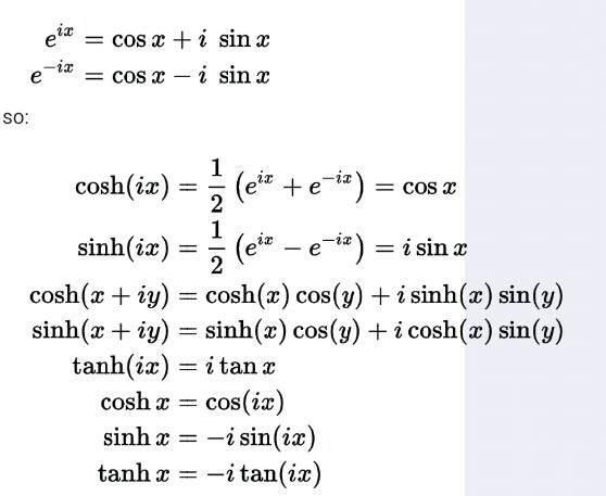 HYPERBOLIC FUNCTIONS