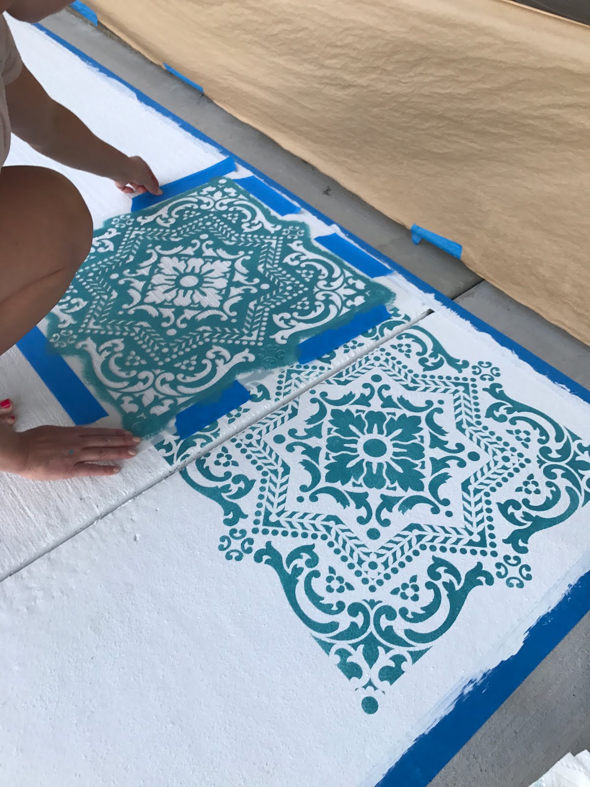 The Moment when Wood Became Cool: Stains, stencils, and concrete OH MY!