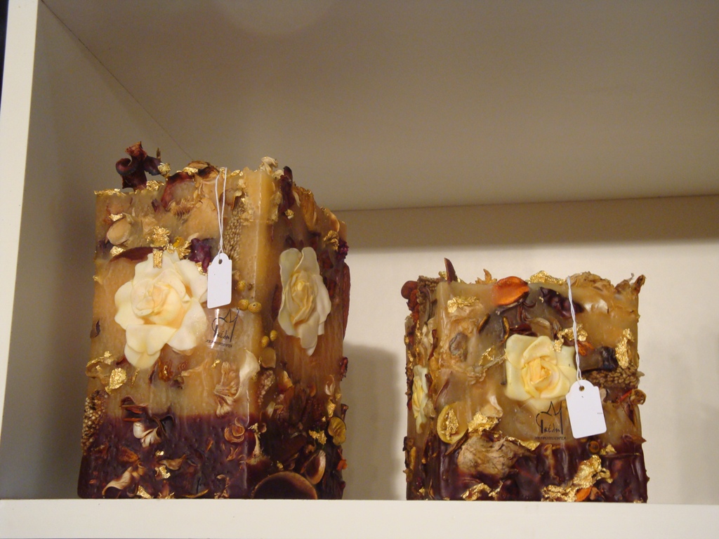 ΚΕΡΙΑ ΧΕΙΡΟΠΟΙΗΤΑ .......... CANDLES HAND MADE: Κεριά με διάφορα υλικά