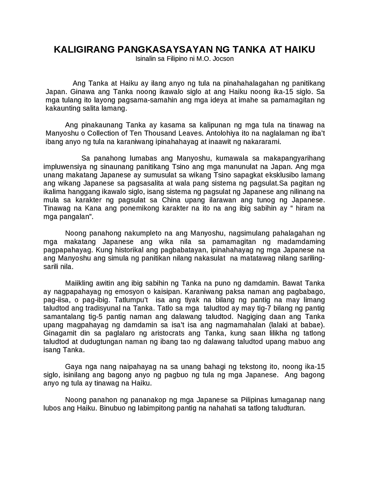 tanka at haiku - philippin news collections