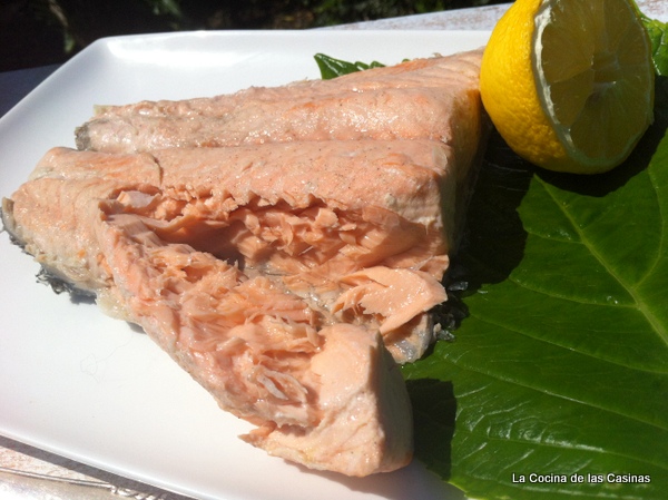 Salmón cocido. Fon-Fishing.