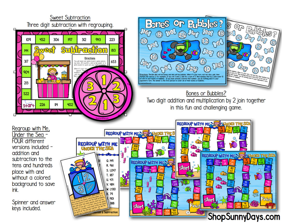 Math Games to End the Year! - Sunny Days in Second Grade