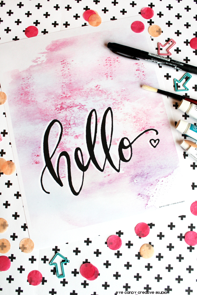 Eye Candy Creative Studio: FREEBIE - HELLO Watercolor Art Print