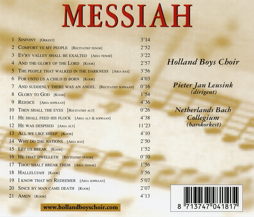 makdelart - classique: Handel - The Messiah (highlights) (Holland Boys Choir, Pieter Jan Leusink ...