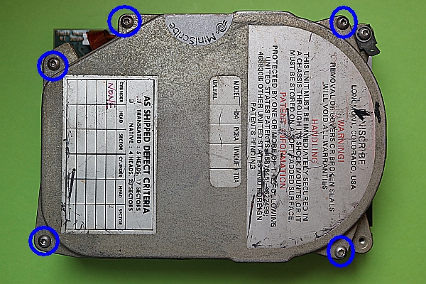 BugWorkShop - 甲蟲工作室: MiniScribe 8051A 42MB 硬碟機（Hard Disk Drive）機械部分拆解（三）