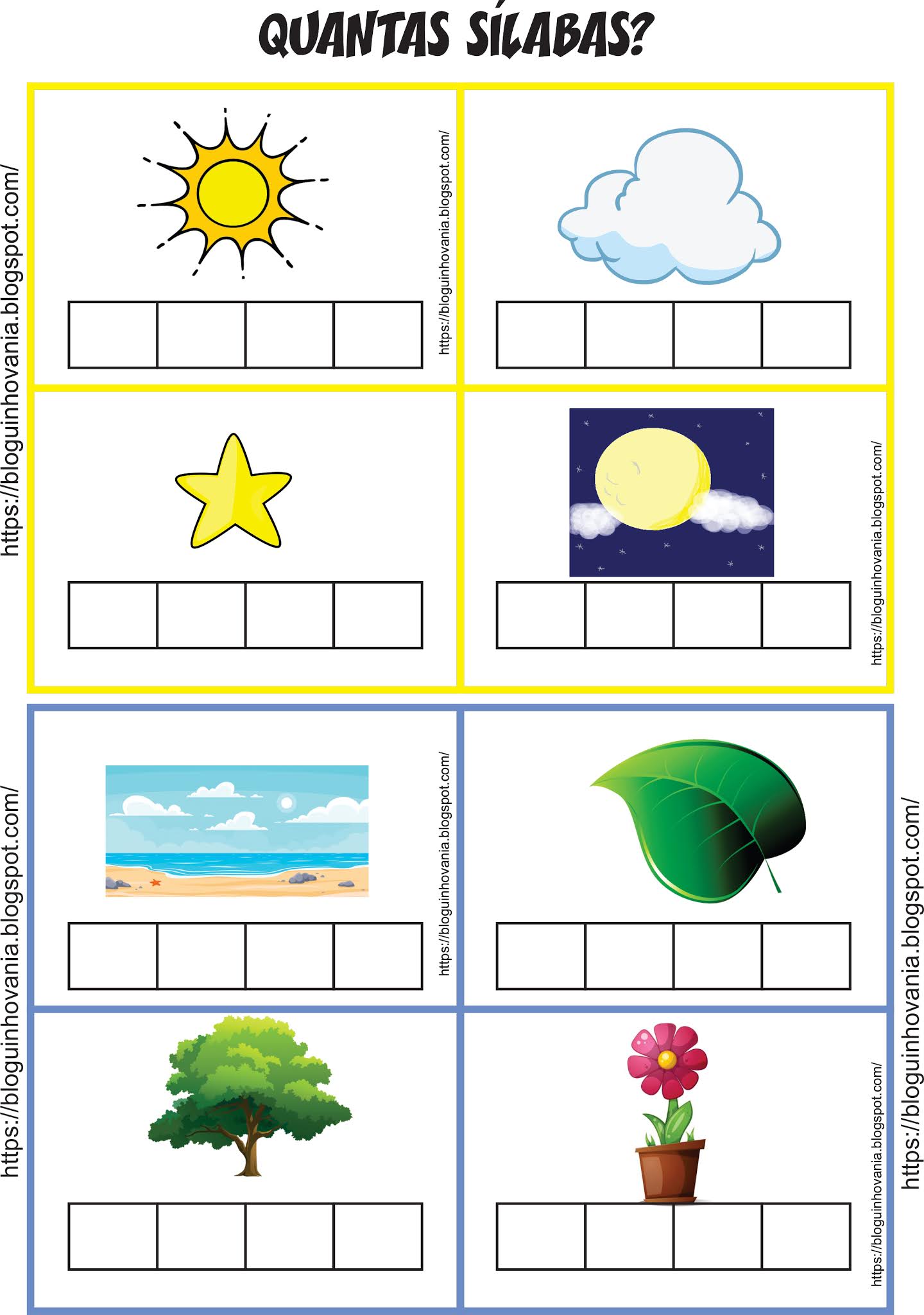 Fichas: Quantas Sílabas?