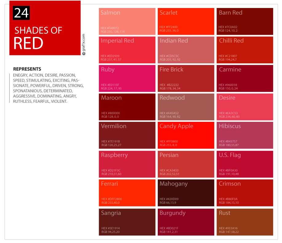 Shades Of Red Colors - Template Pages