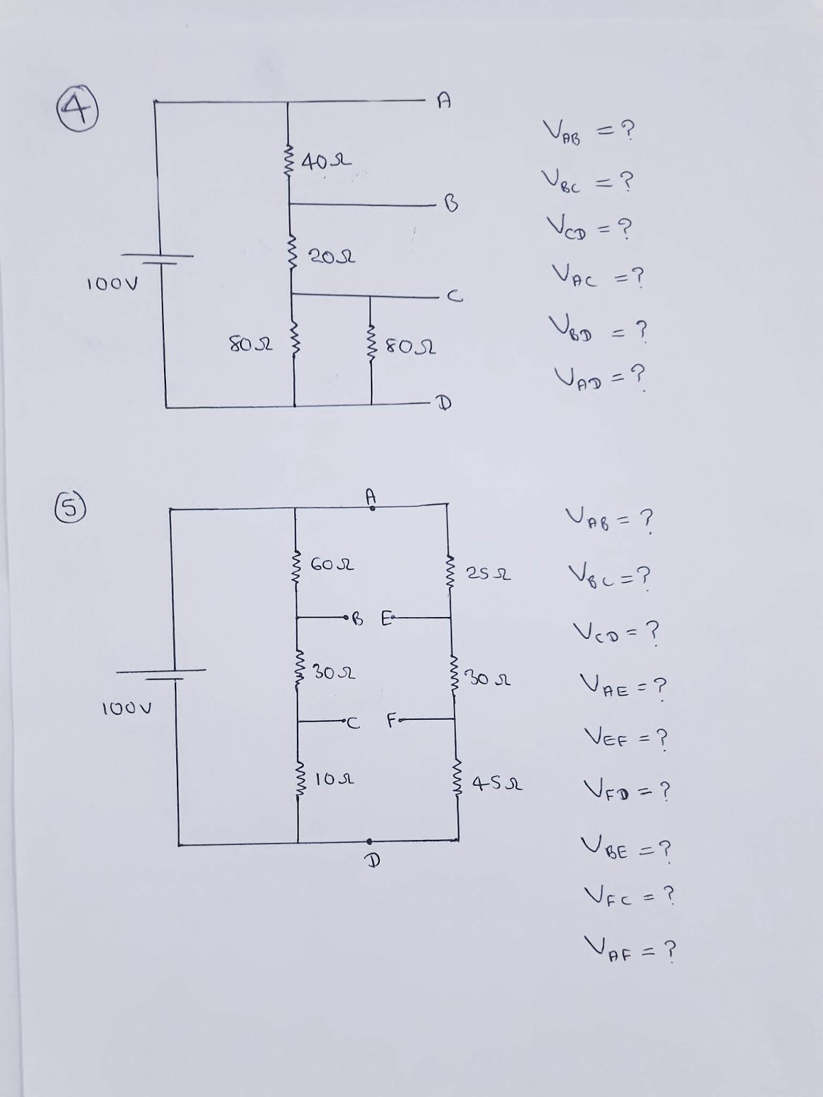 Potential divider circuit ( Questions )