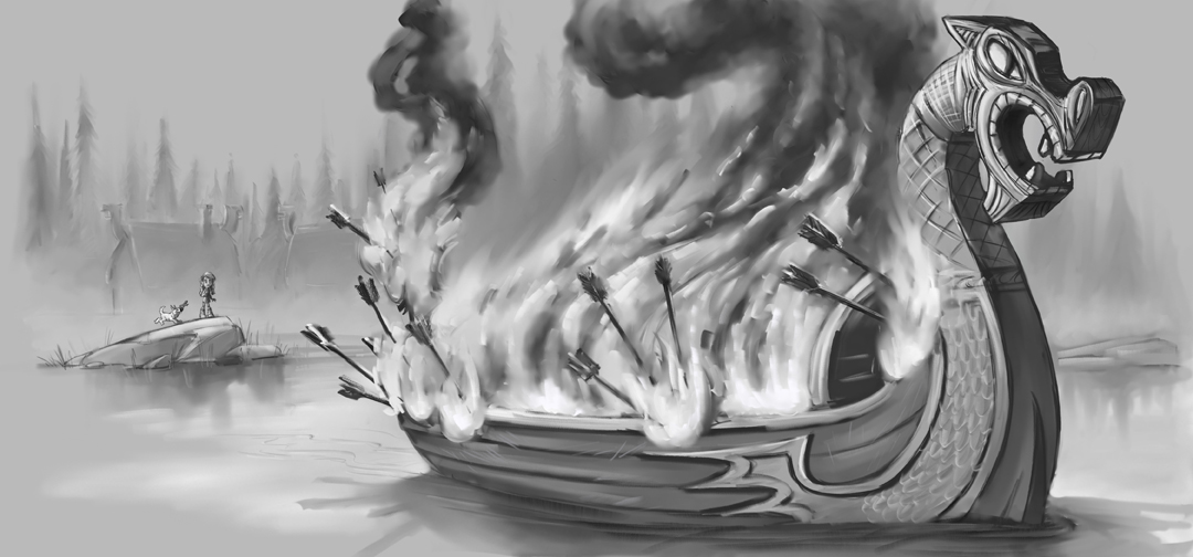 The Portfolio of Wendy Grieb: Burning Viking Funeral Boat