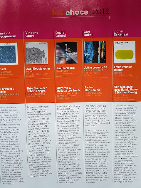 JAZZ Recordings: Jazz Magazine, Mejores discos año 2016-CHOC