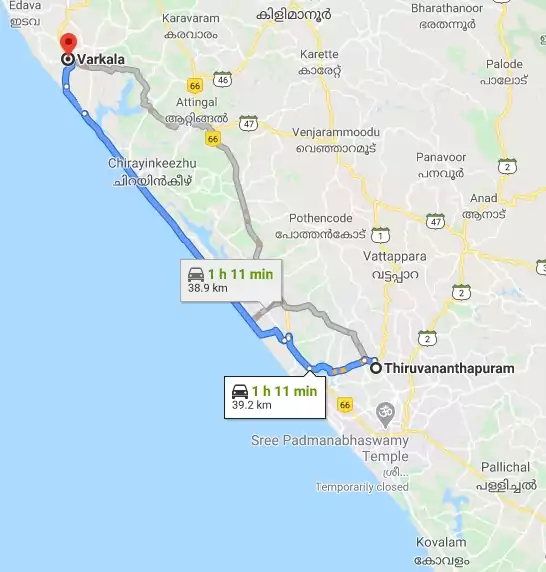 केरल के वर्कला बीच की यात्रा