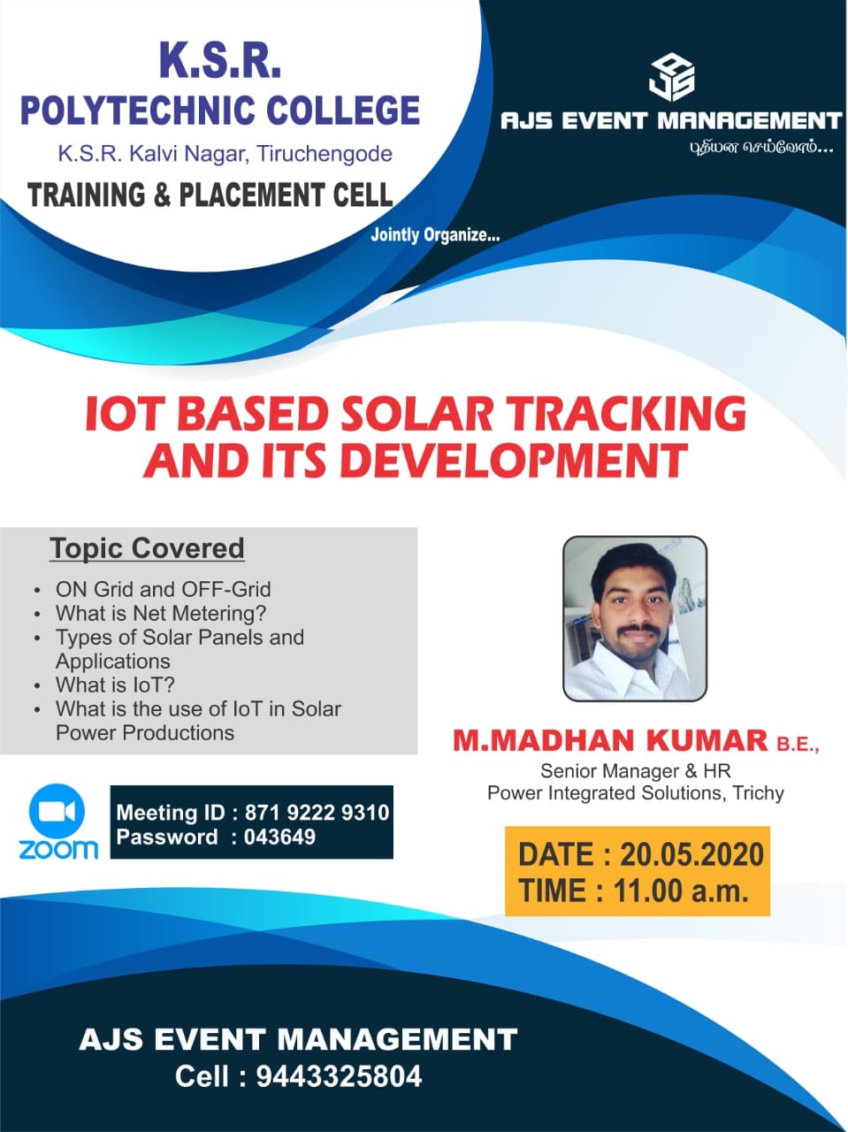 WEBINAR ON SOLAR BASED RENEWABLE ENERGIES HANDS ON TRAINING AT KSR ...