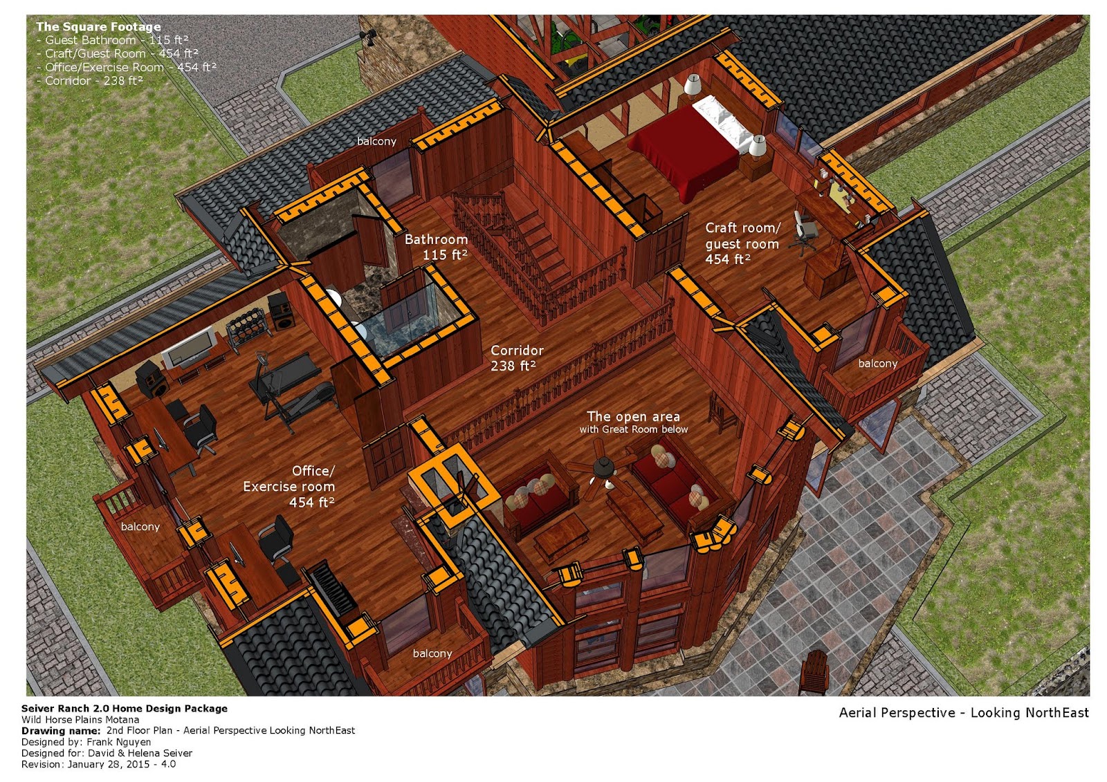 LH100 - Log House Plans - Log House Design - (in Montana)