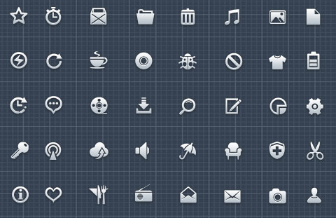 42 Beautiful Monochrome PSD Icons – Monochromatic Icon Set