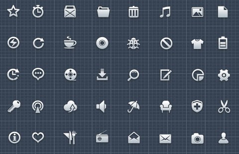 42 Beautiful Monochrome PSD Icons – Monochromatic Icon Set