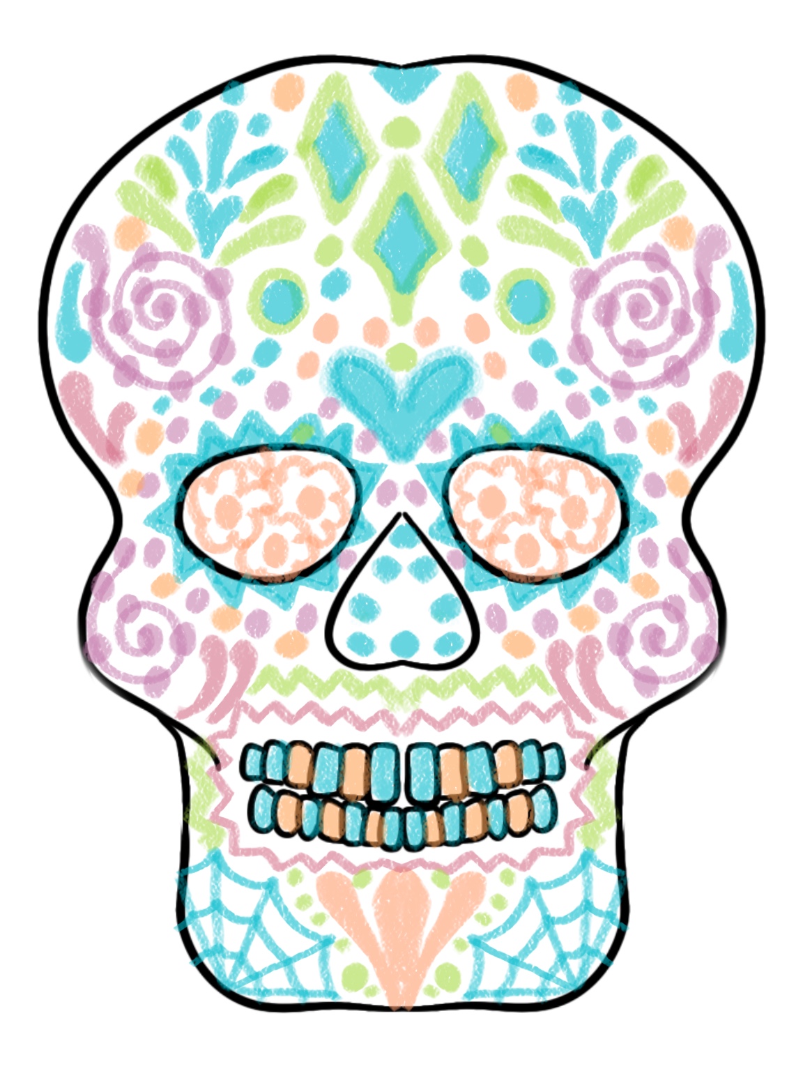 Art Sub Lessons: Art Sub Plan - STEAM/STEM - Symmetrical Sugar Skull