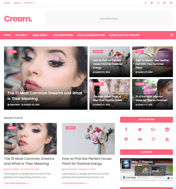 CREAM FASHION plantillas para blogger gratis - Plantillas Blogger