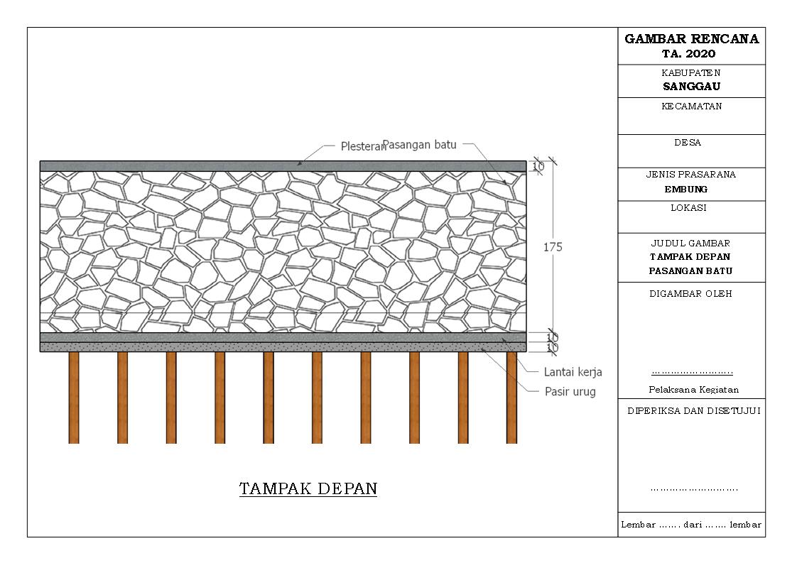Infrastruktur Perdesaan: Desain dan RAB Embung Dinding Pasangan Batu