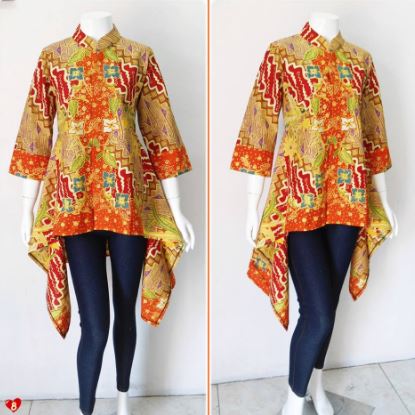 12+ Contoh Model Blouse Batik Atasan Wanita Modern 2023