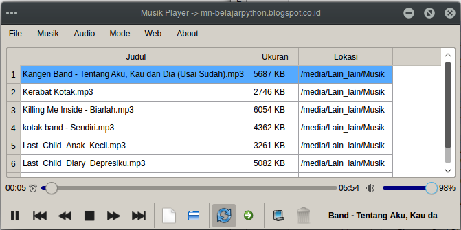 Membuat Aplikasi Pemutar Musik dengan PySide Python (Daftar Isi ...