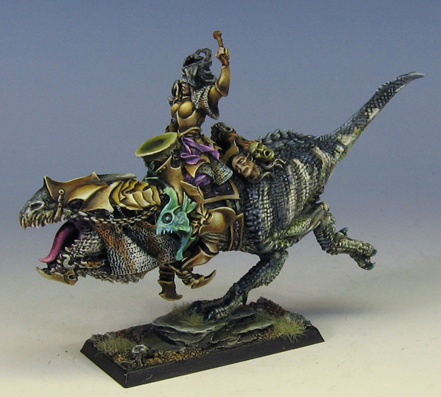 James Wappel Miniature Painting: Dark Elf Musician on Cold One from ...