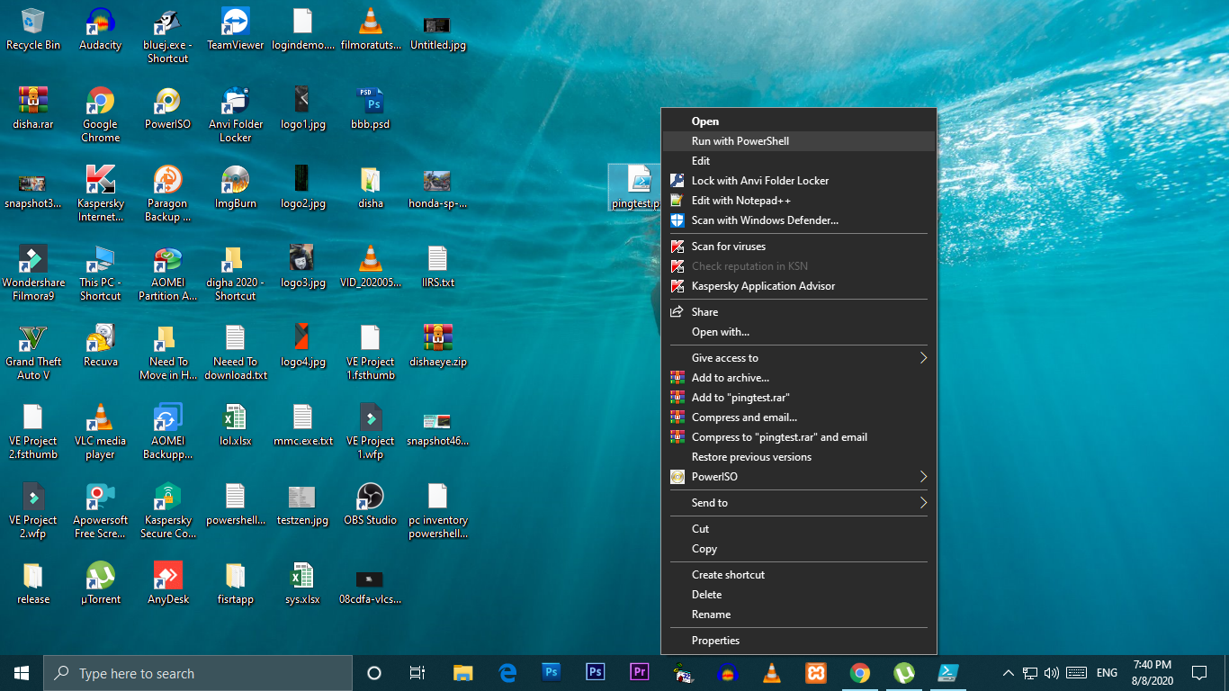 Script to ping multiple IP addresses and Host names using powershell