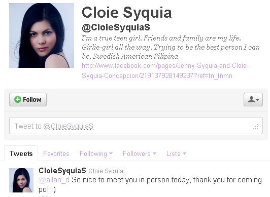 Twiririt!: Cloie Syquia Skarne aka Cloie Concepcion on Twitter