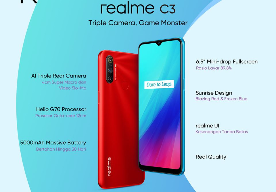 Realme C3 HP "Gaming" Murah 1,6 Jutaan Dengan Chipset Kencang MTK G70 ...