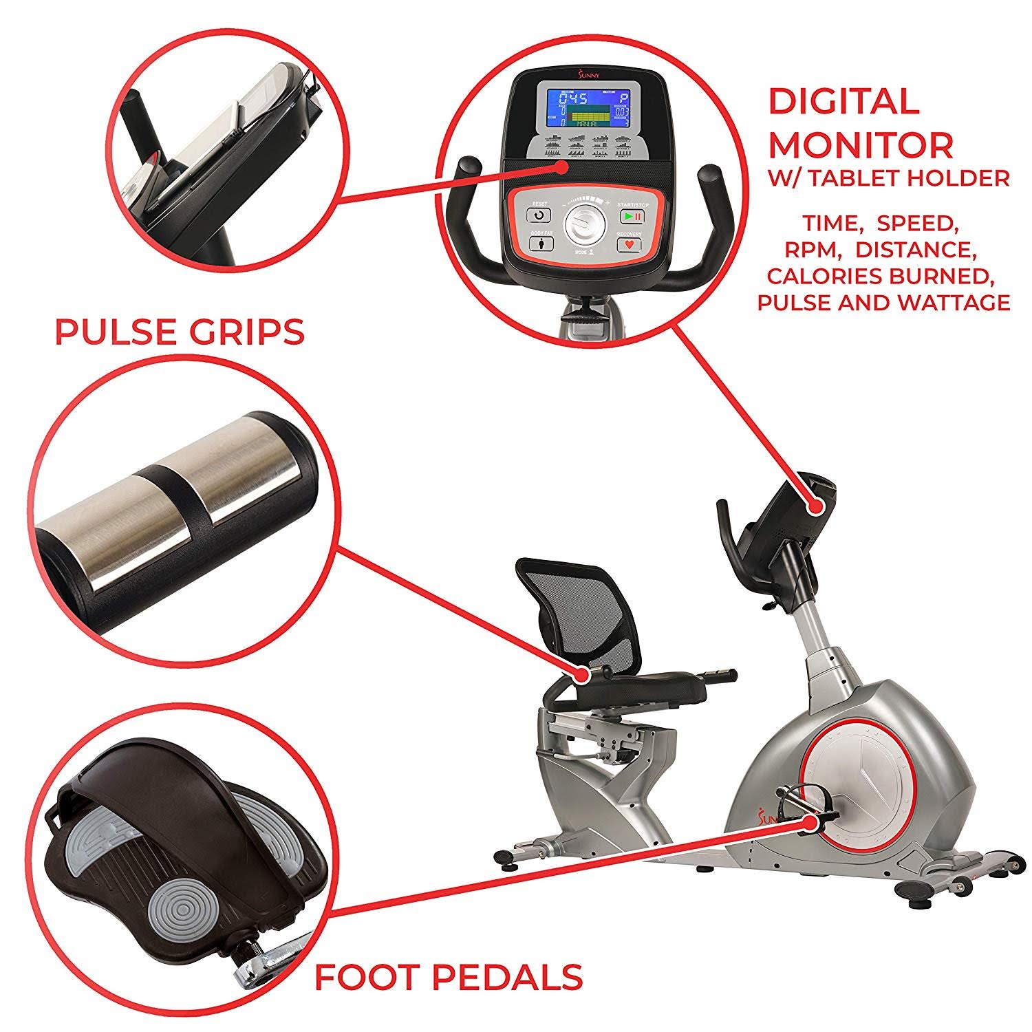 Exercise Bike Zone: Sunny Health & Fitness SF-RB4880 Powersync Magnetic ...