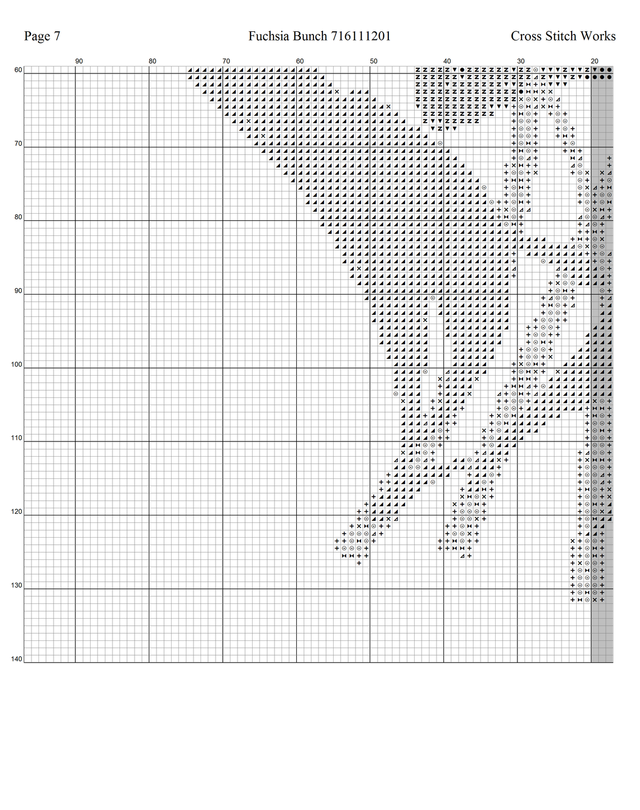 Cross Stitch Works: Fuchsia Bunch 716111201 Free Cross Stitch Pattern