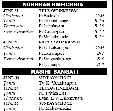 KTP, MISSION VENG BRANCH: INKHAWM PROGRAMME