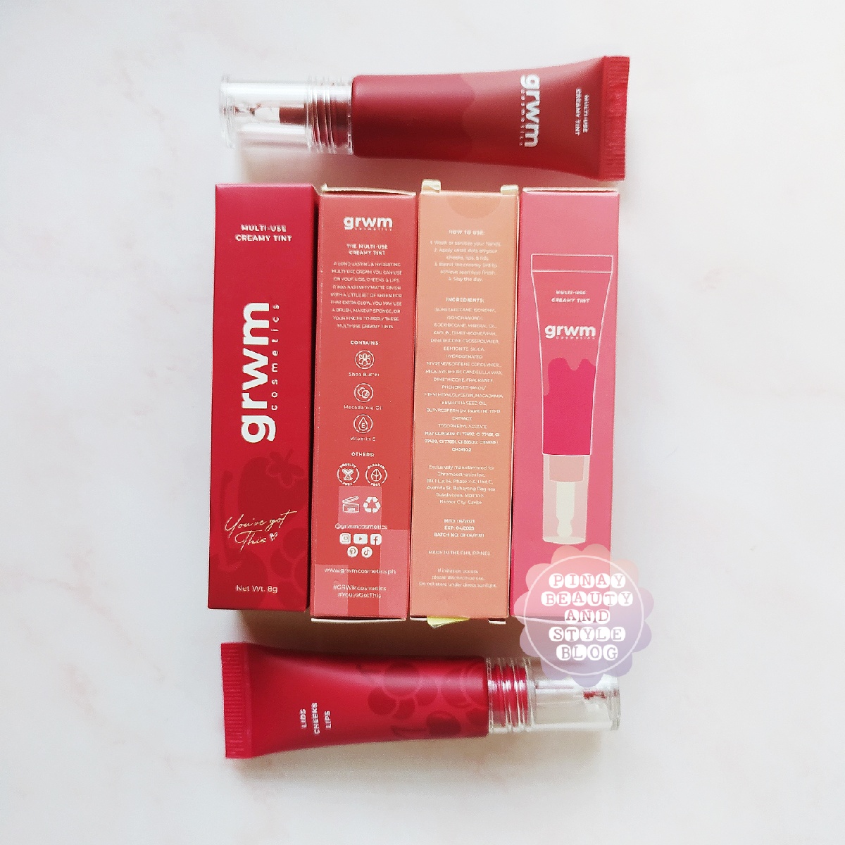 REVIEW GRWM Cosmetics Multi-Use Creamy Tint Swatches with WEAR TEST of ...