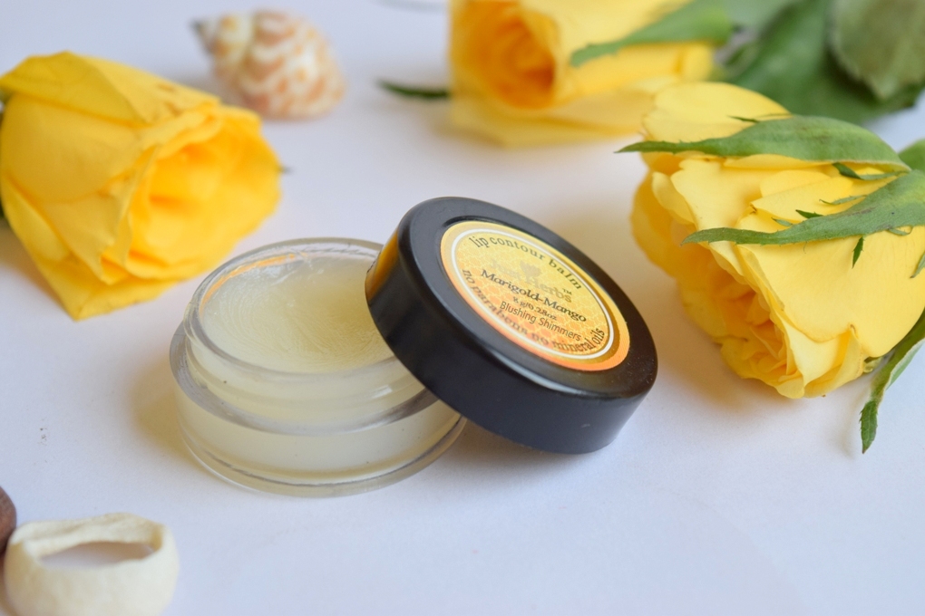 Blushing Shimmers: Just Herbs Marigold-Mango Lip Contour Balm