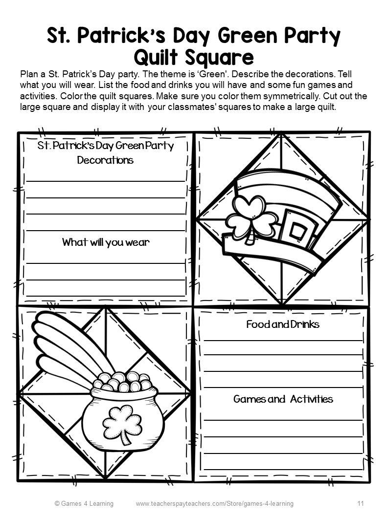 Fun Games 4 Learning: St. Patrick's Day Writing Prompts