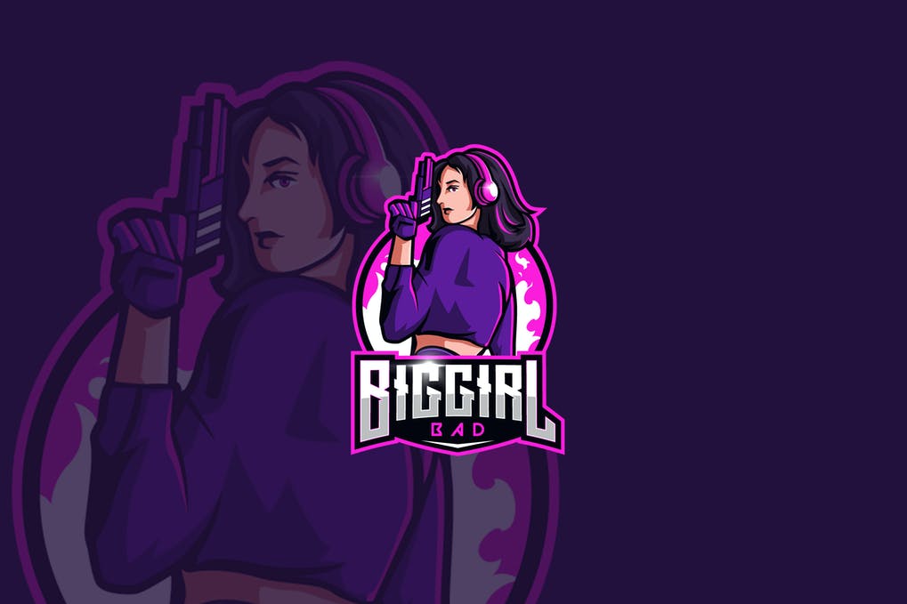 50+ Best Girl Mascot Logo Templates for eSports, Team and Clan | EPS, AI