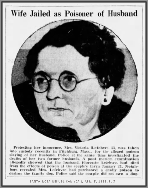 Unknown Gender History: Victoria Lefebvre, Black Widow Serial Killer ...