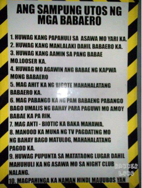 Ang Sampung Utos ng mga Babaero - Pinoy Funny Jokes