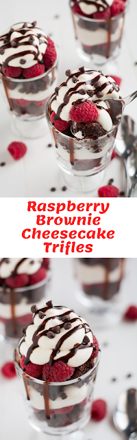 Raspberry Brownie Cheesecake Trifles | Savoury Recipes