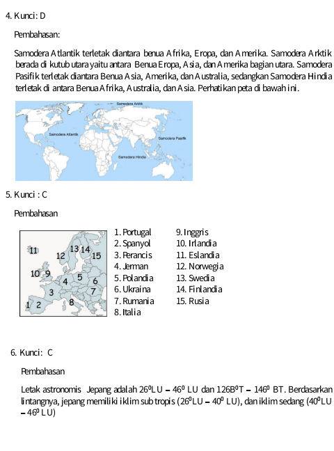 Soal IPS Kelas 9 Beserta Kunci Jawaban Bab 1 Dinamika Lima Benua (Pilihan Ganda ...