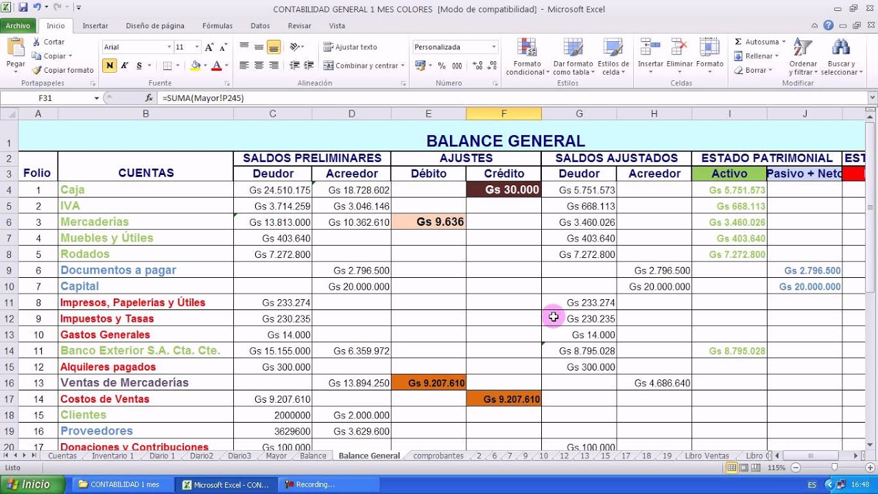Formato Balance Inicial En Excel Medical Resume The Best Porn Website
