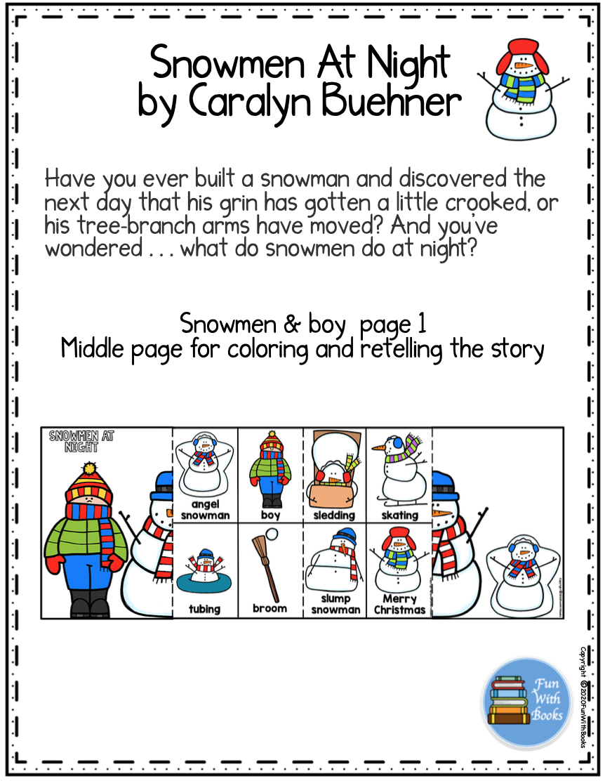 SNOWMEN AT NIGHT BOOK CRAFT ~ Book Units by Lynn