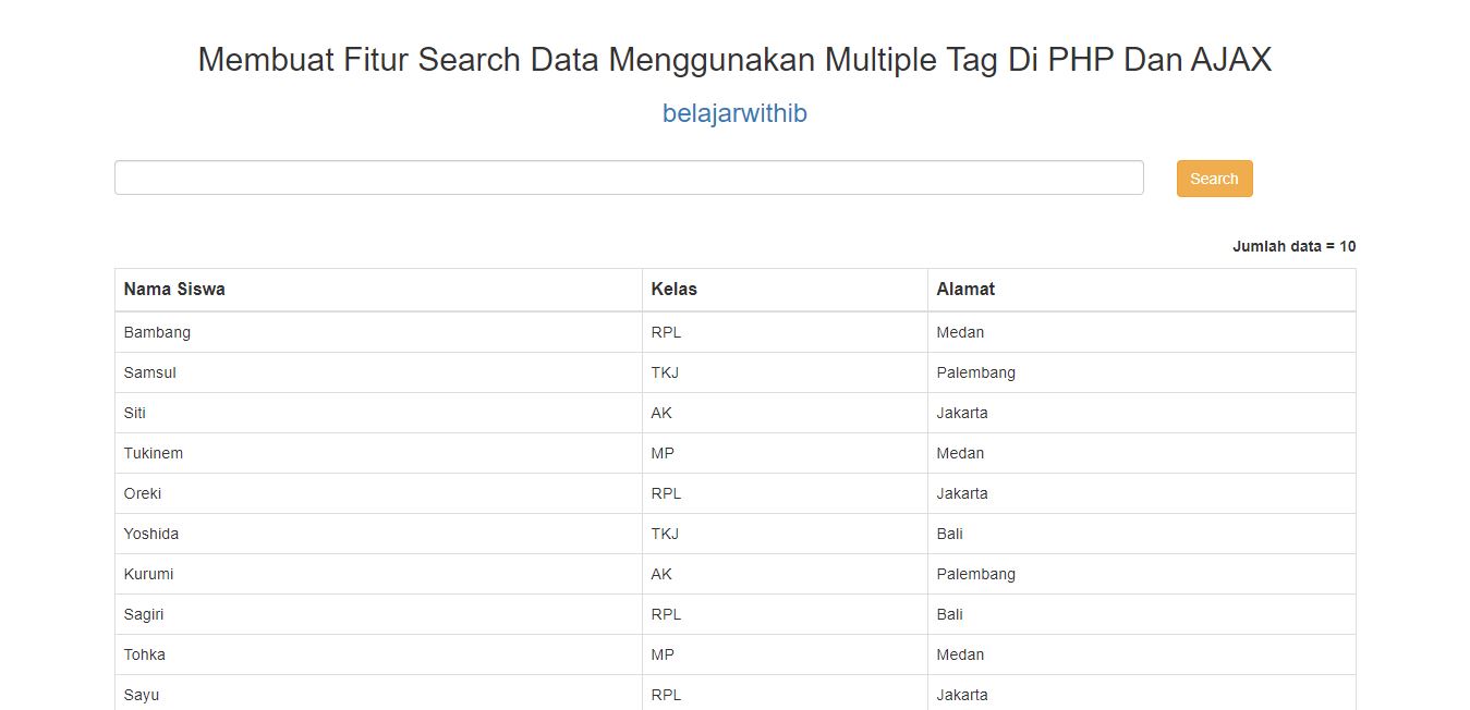 Membuat Fitur Search Data Menggunakan Multiple Tag Di PHP Dan AJAX ...